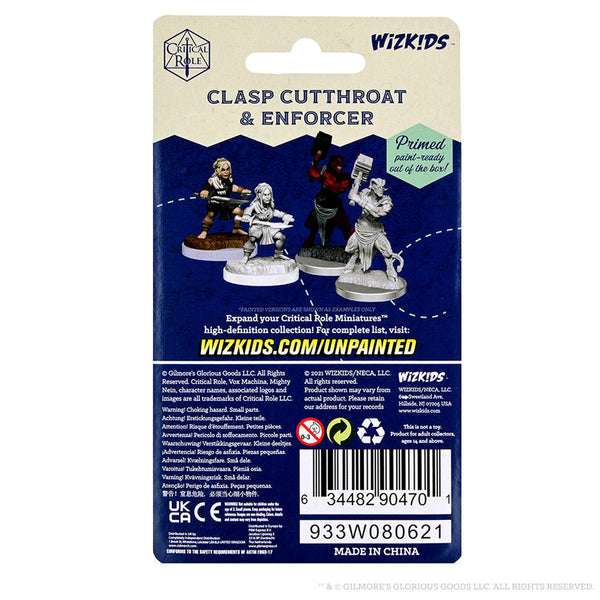 Critical Role Unpainted Miniatures: Clasp Cutthroat & Enforcer – WizKids