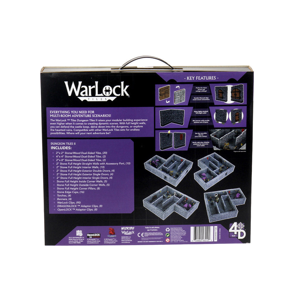 WarLock Tiles: Dungeon Tiles II – Full Height Stone Walls – WizKids