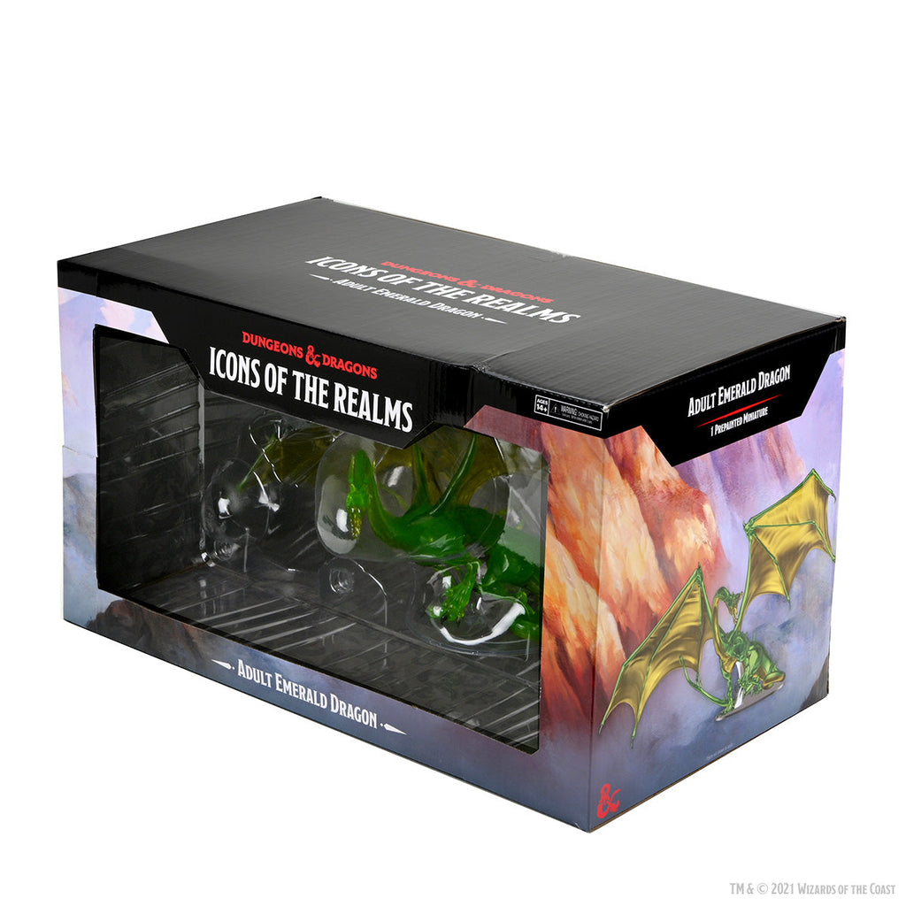 D&D Icons of the Realms: Adult Emerald Dragon Premium Figure – WizKids