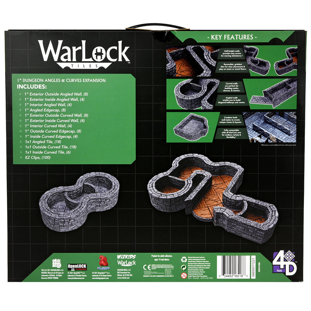 WarLock Tiles: Expansion Pack - 1 in. Dungeon Angles & Curves – WizKids