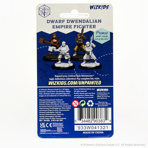 Critical Role Unpainted Miniatures: Dwarf Dwendalian Empire Fighter Fe ...