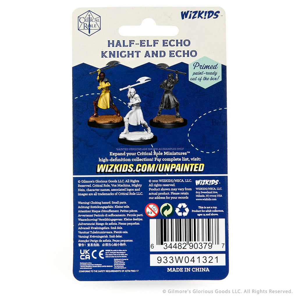 Critical Role Unpainted Miniatures: Half-Elf Echo Knight and Echo Fema ...