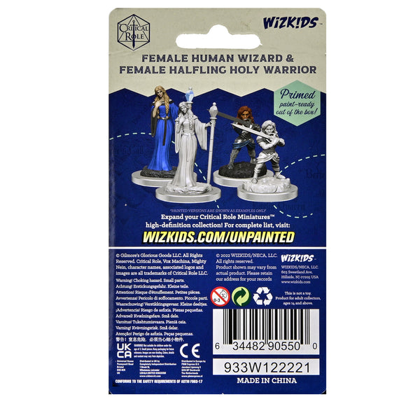 Critical Role Unpainted Miniatures: Human Wizard Female & Halfling Hol ...