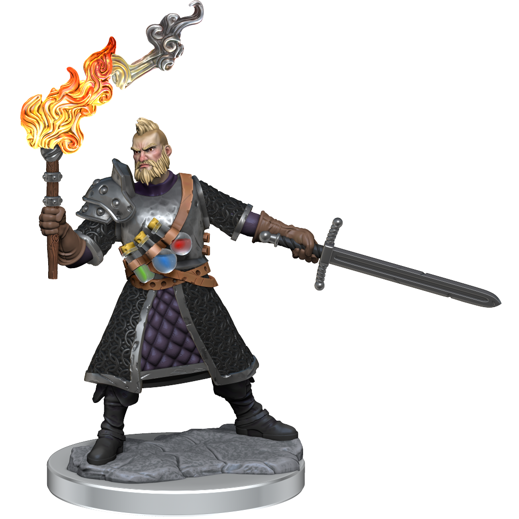 D&D Frameworks: Human Fighter Male - Unpainted and Unassembled – WizKids