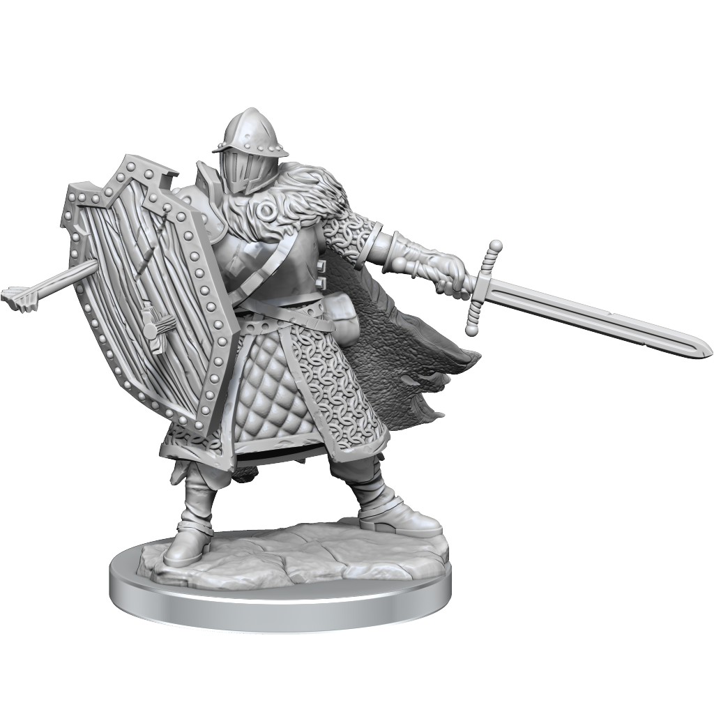 D&D Frameworks: Human Fighter Male - Unpainted and Unassembled – WizKids